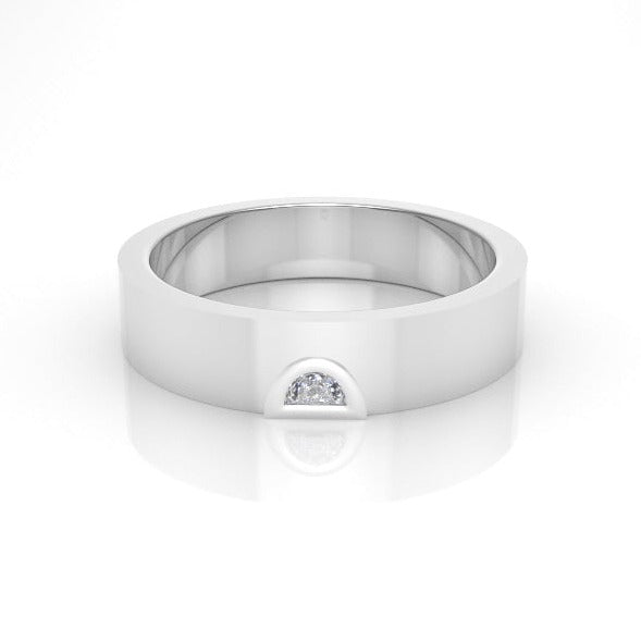 Astria Petite Half Moon Band Ring with a White Diamond – Kris Averi