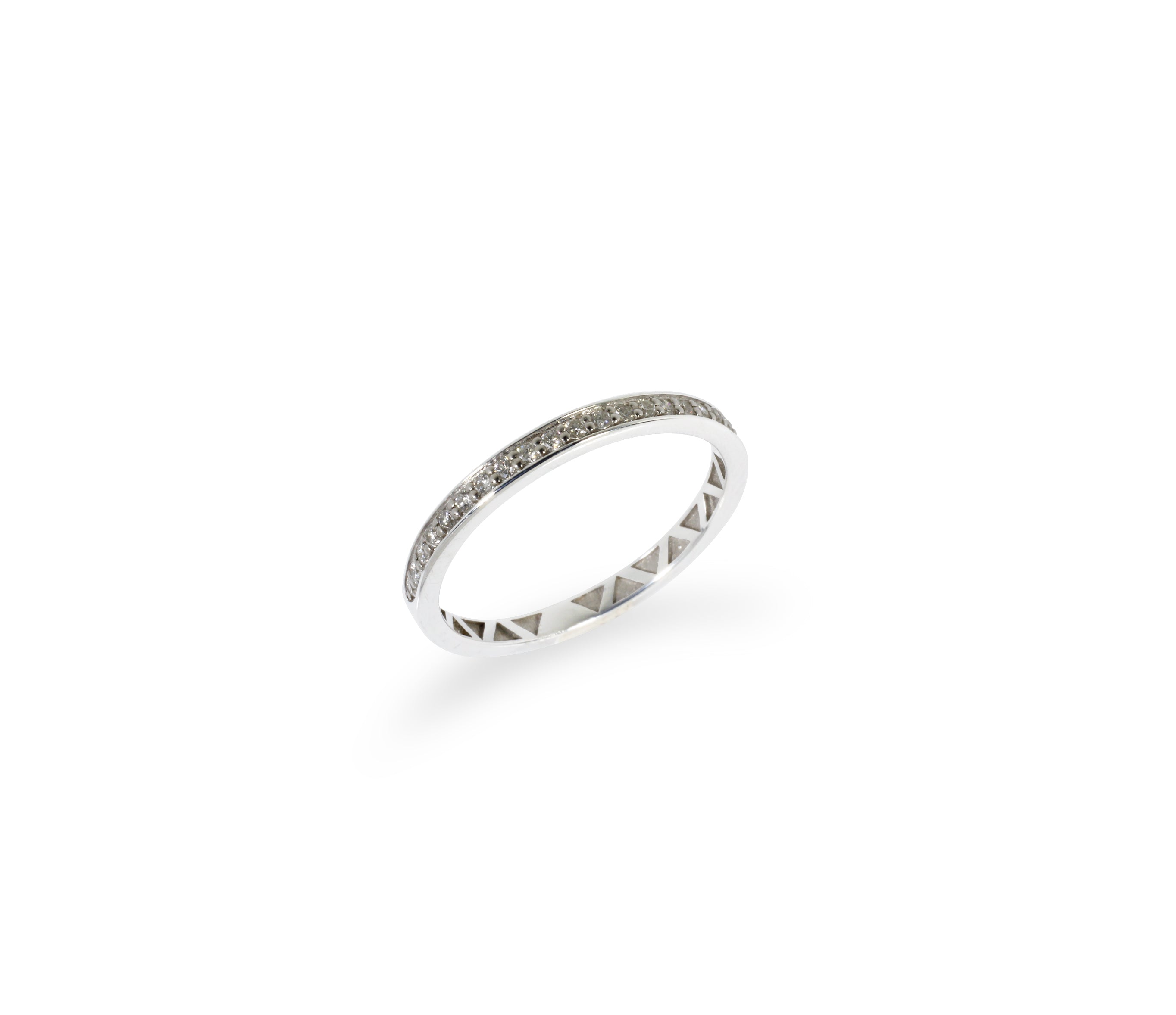 Interlock Liminal Band Ring with White Diamonds – Kris Averi