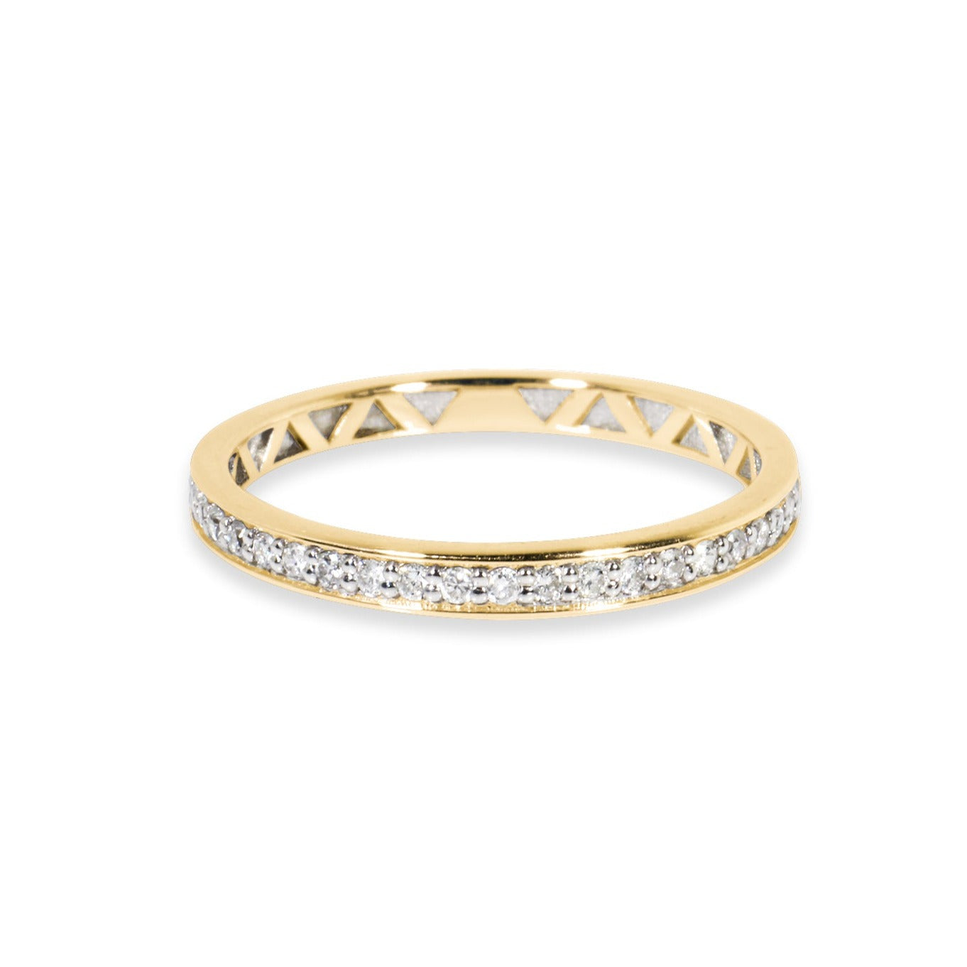 Interlock Liminal Band Ring with White Diamonds – Kris Averi